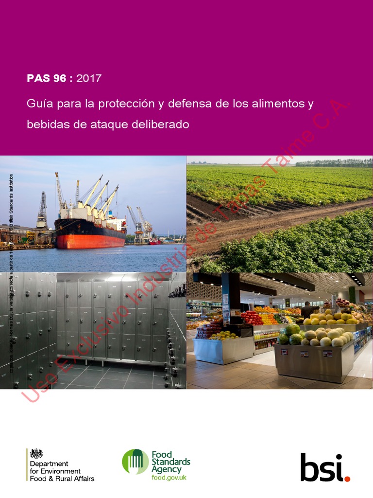 Pas-96-2017 Guía para La Protección y Defensa de Los Alimentos y Bebidas de Ataque Deliberado ...