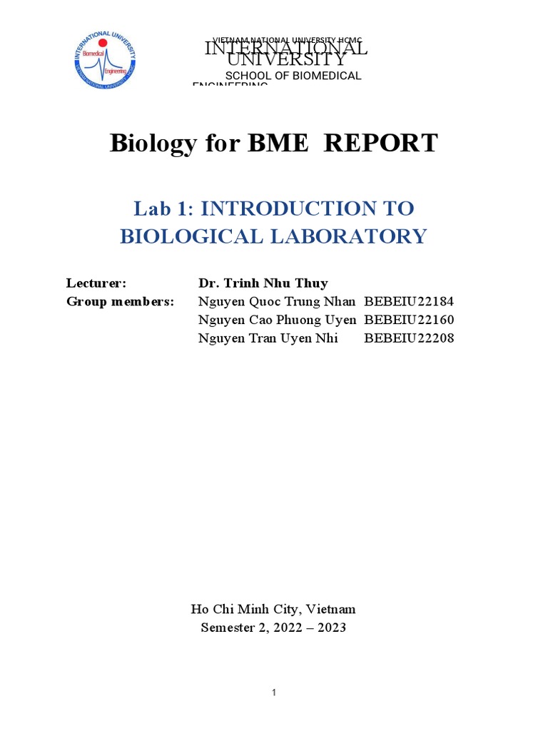 Bio Report Lab 1 | PDF | Weighing Scale | Volume