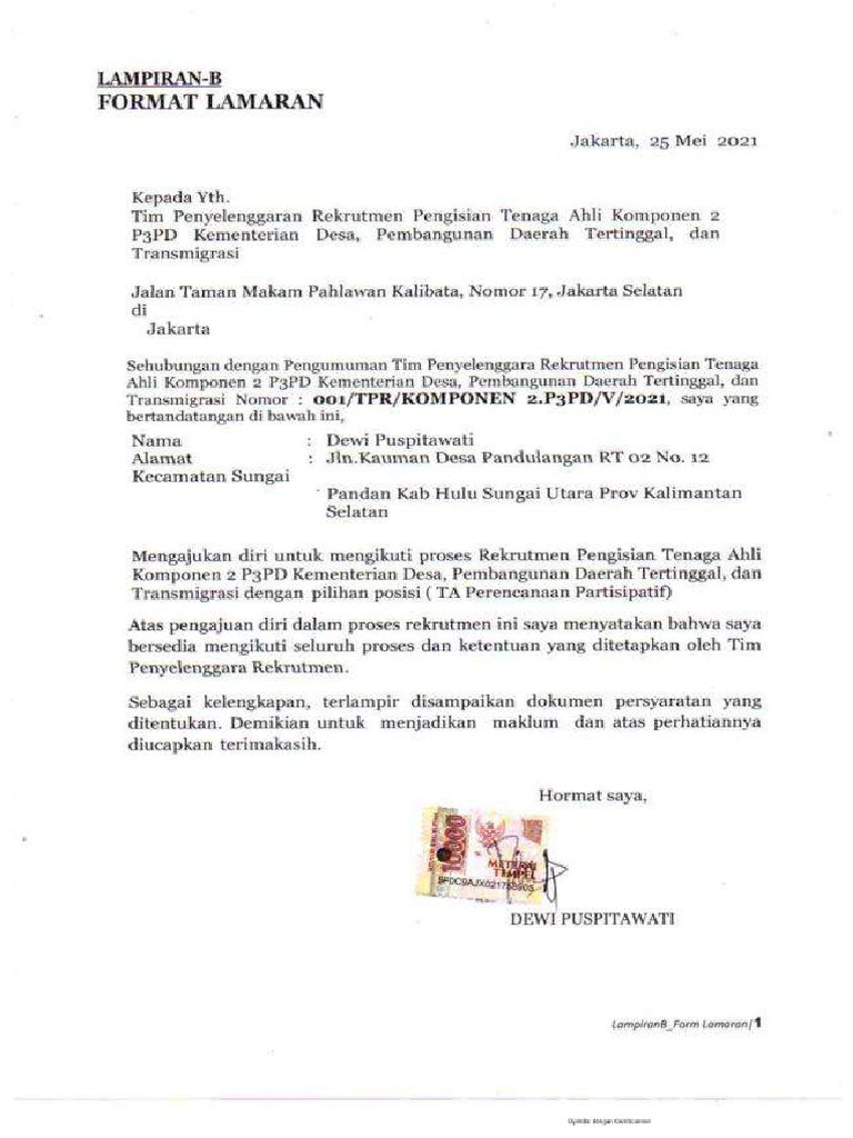Lamaran P3PD (1) - 446 | PDF