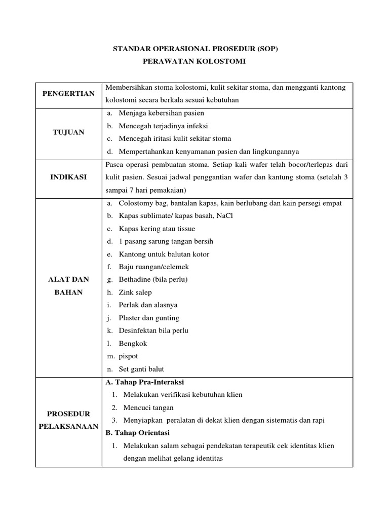 Standar Operasional Prosedur Tindakan Terbaru | PDF