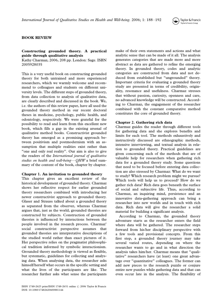 Charmaz 2006 Review | PDF | Qualitative Research | Theory