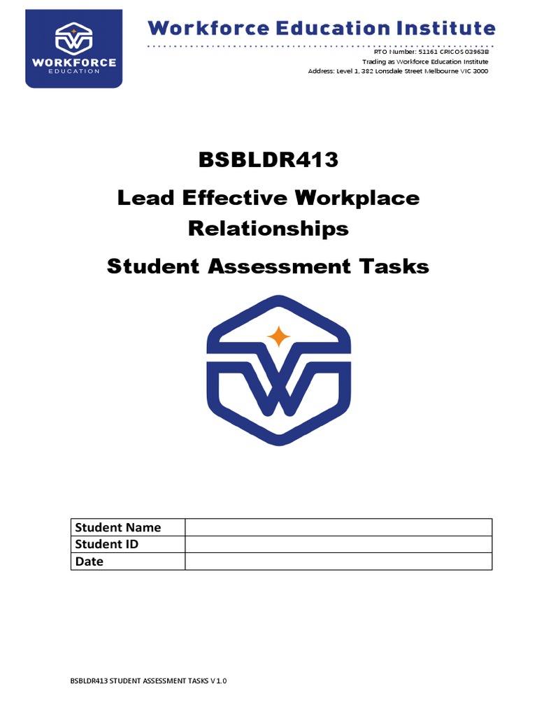 BSBLDR413 Student Assessment Tasks PDF | PDF