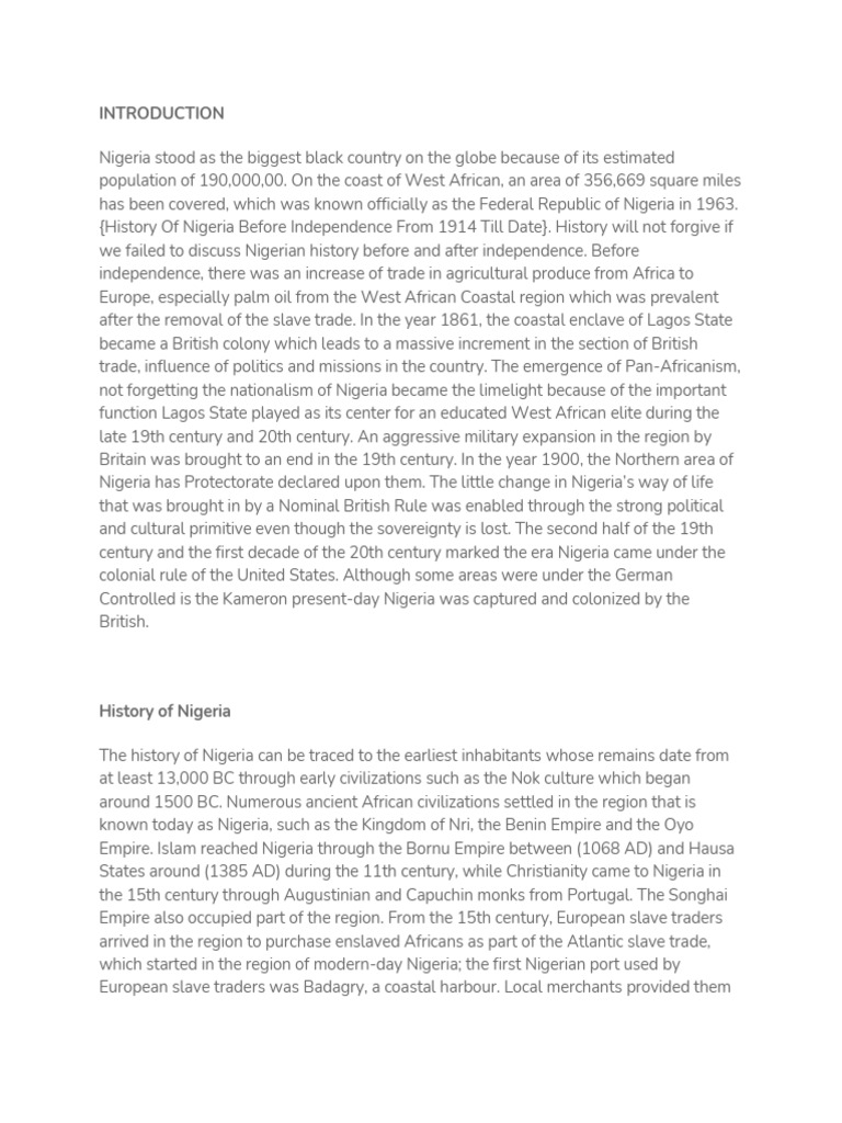 Nigeria History | PDF | Nigeria | Africa