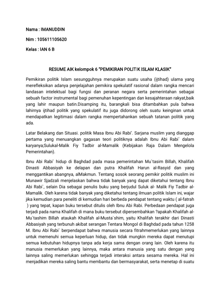 Resume AIK KELOMPOK 6 | PDF