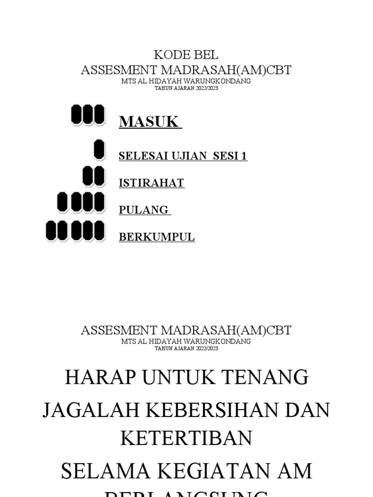 Kode Bel Ujian | PDF
