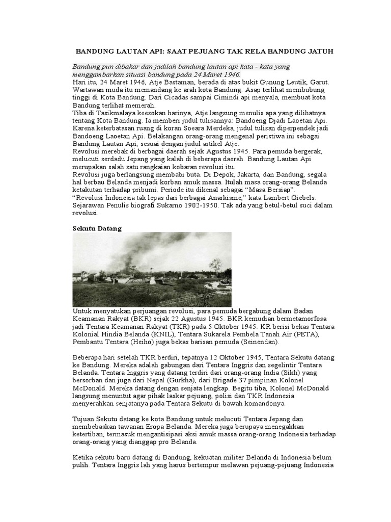 Bandung Lautan Api: Perjuangan 1946 | PDF