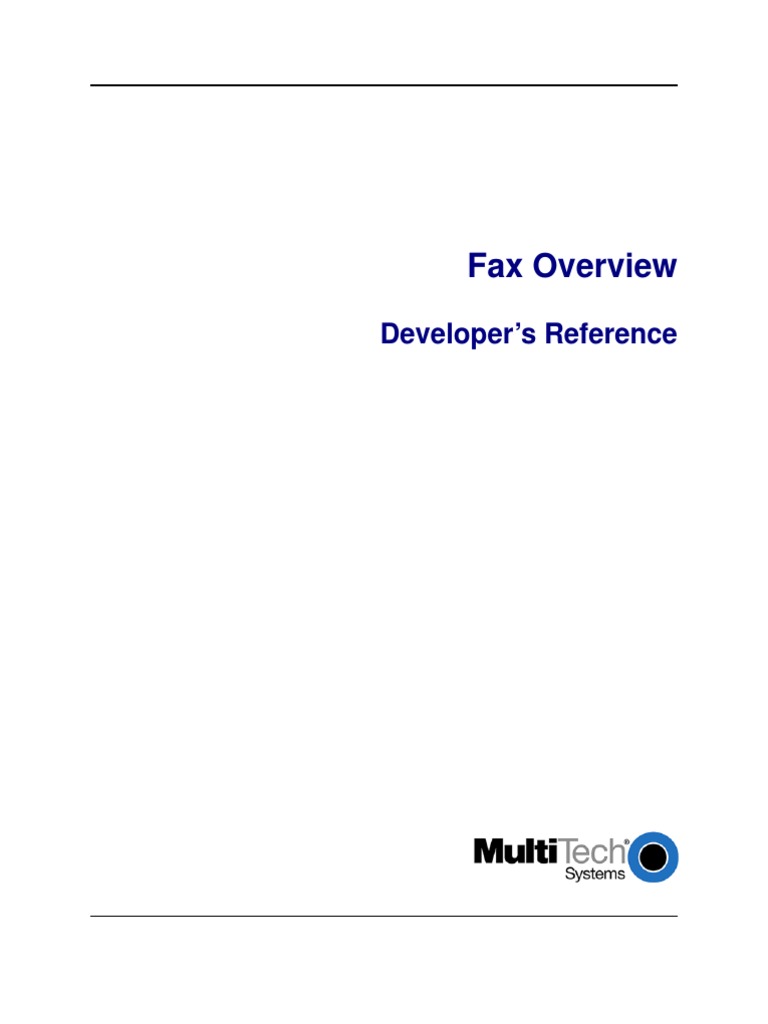Fax Overview: Developer's Reference | Download Free PDF | Fax | Data ...