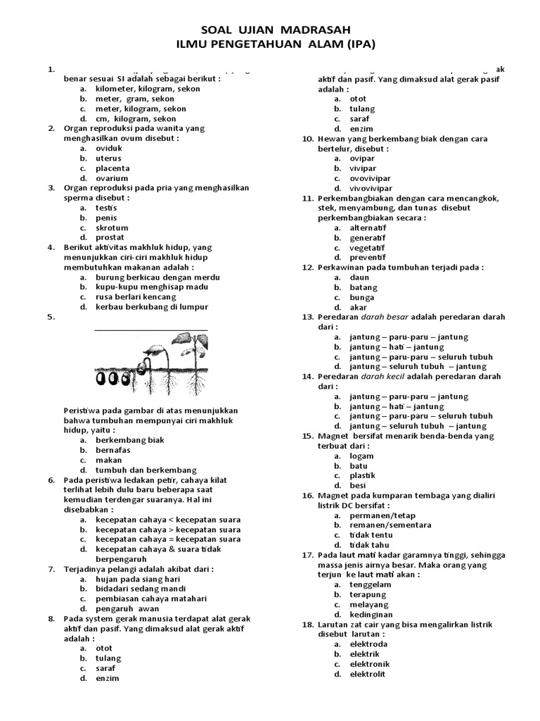 Soal UM IPA 2021 | PDF