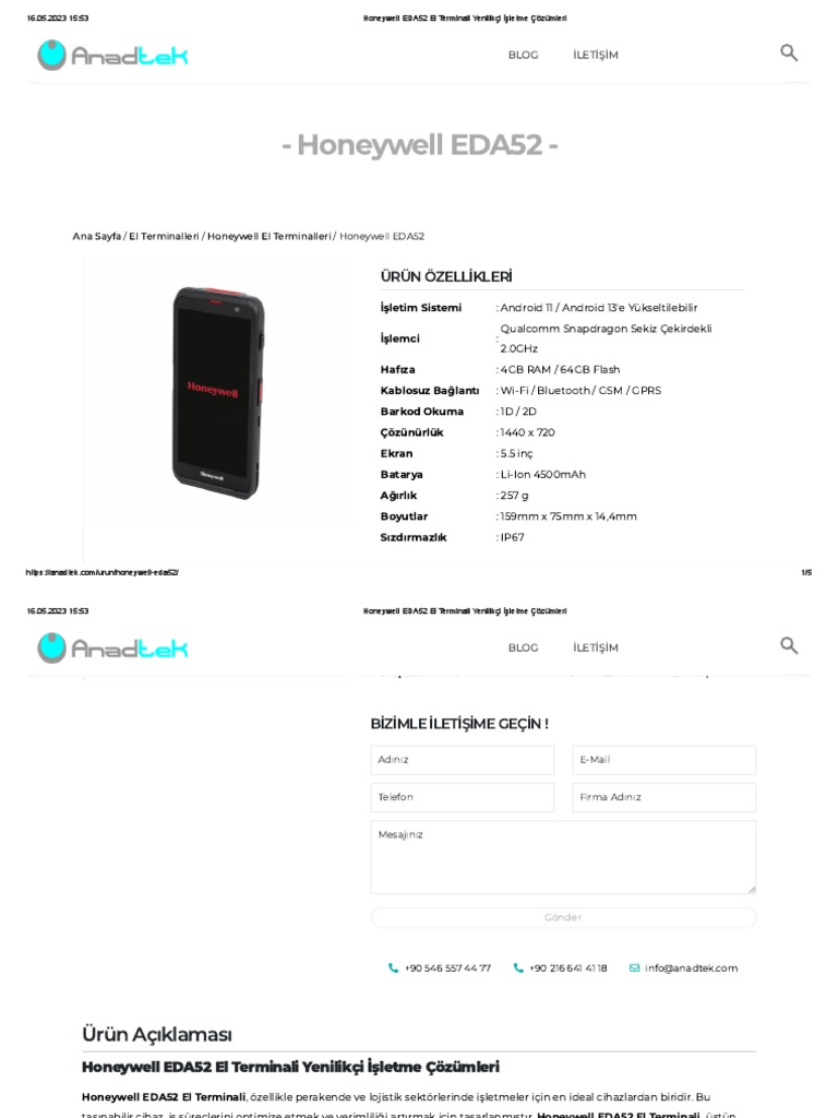 Honeywell EDA52 El Terminali | PDF
