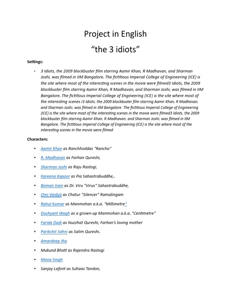 3 Idiots Film Locations at IIM Bangalore | PDF | Cinema Of India