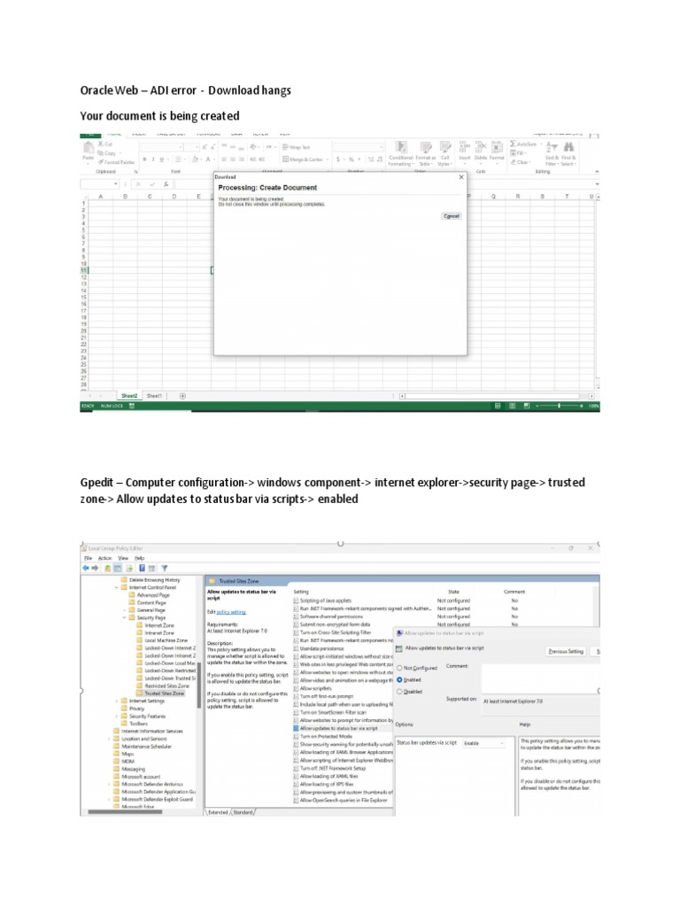Fixing Oracle Web ADI Download Error | PDF
