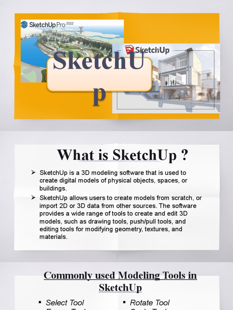 SketchUp 3D Modeling Tools Guide | PDF | 3 D Computer Graphics | Shape