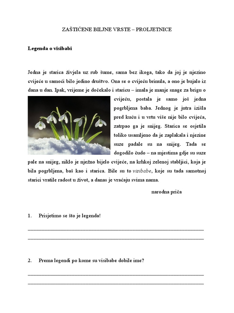 Zaštićene Biljne Vrste - Proljetnice - 2. Razina | PDF