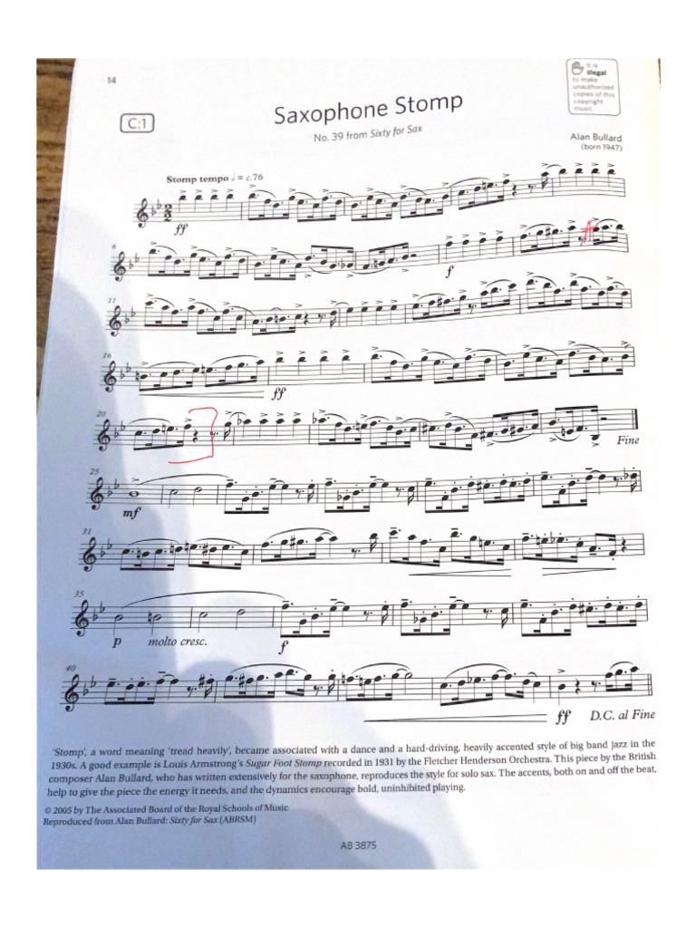 Saxophone Stomp Sax Grade 5 | PDF