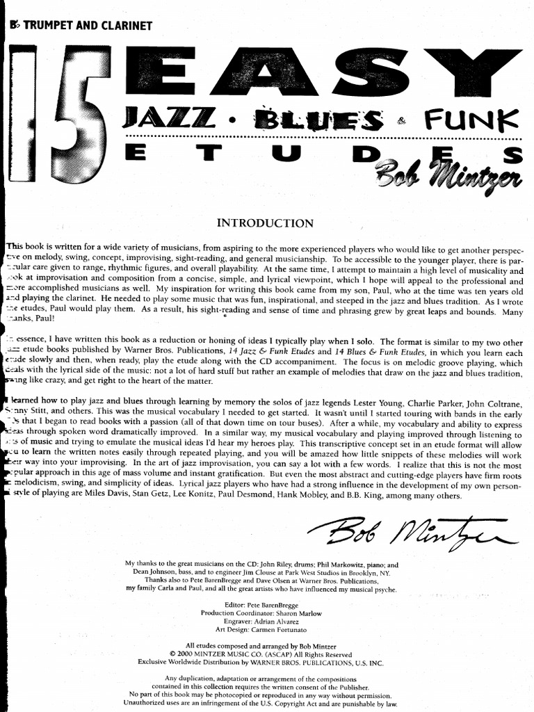 Mintzer Jazz Etudes 5-8 | PDF | Jazz | Music Theory