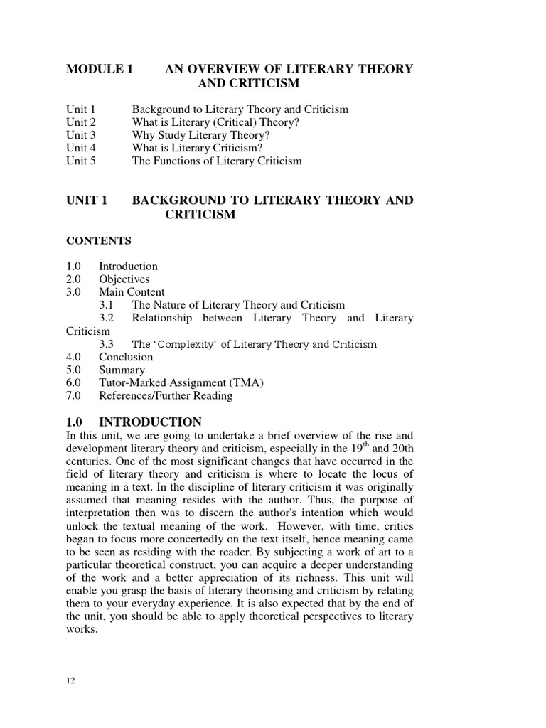 Lit - Theory | PDF