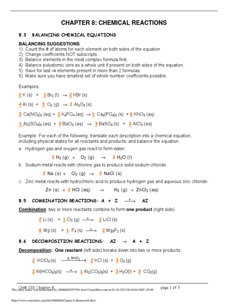 Chapter 8 Homework Key | PDF | Hydroxide | Chlorine Chapter 8 Homework Key | PDF | Hydroxide | Chlorine