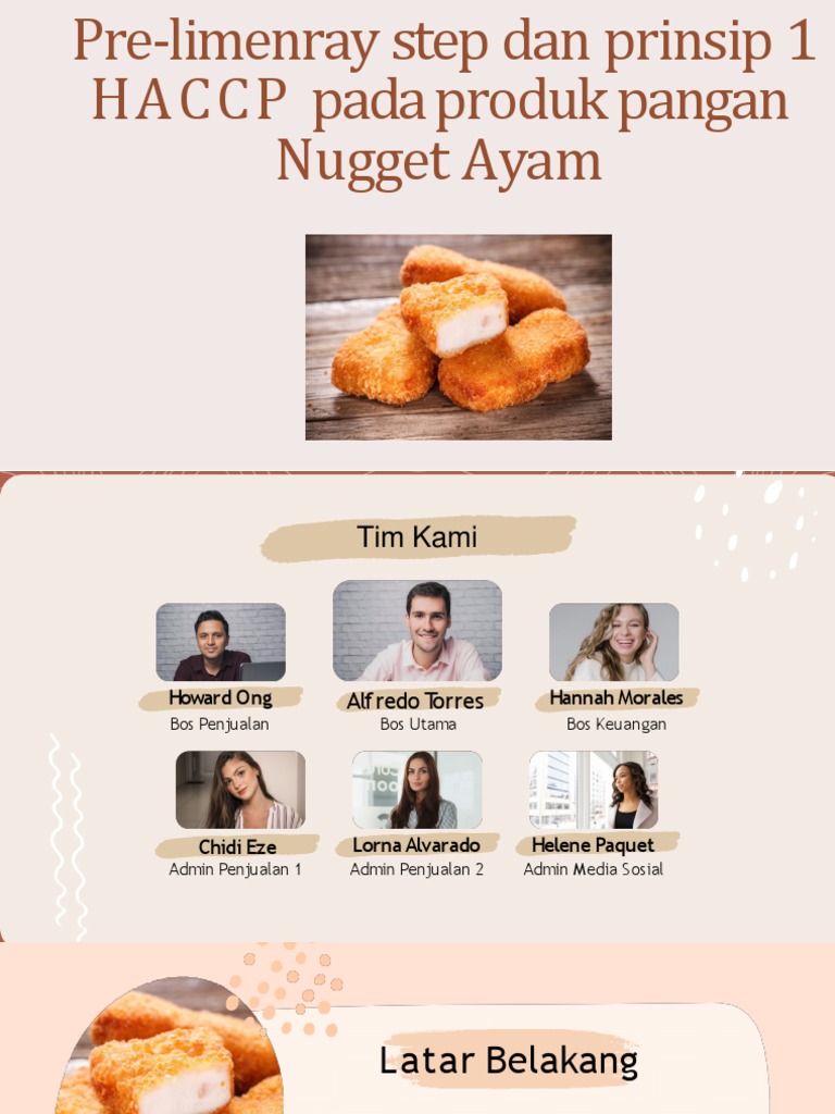 Pre-Limenray Step Dan Prinsip 1 HACCP Pada Produk Pangan Nugget Ayam | PDF