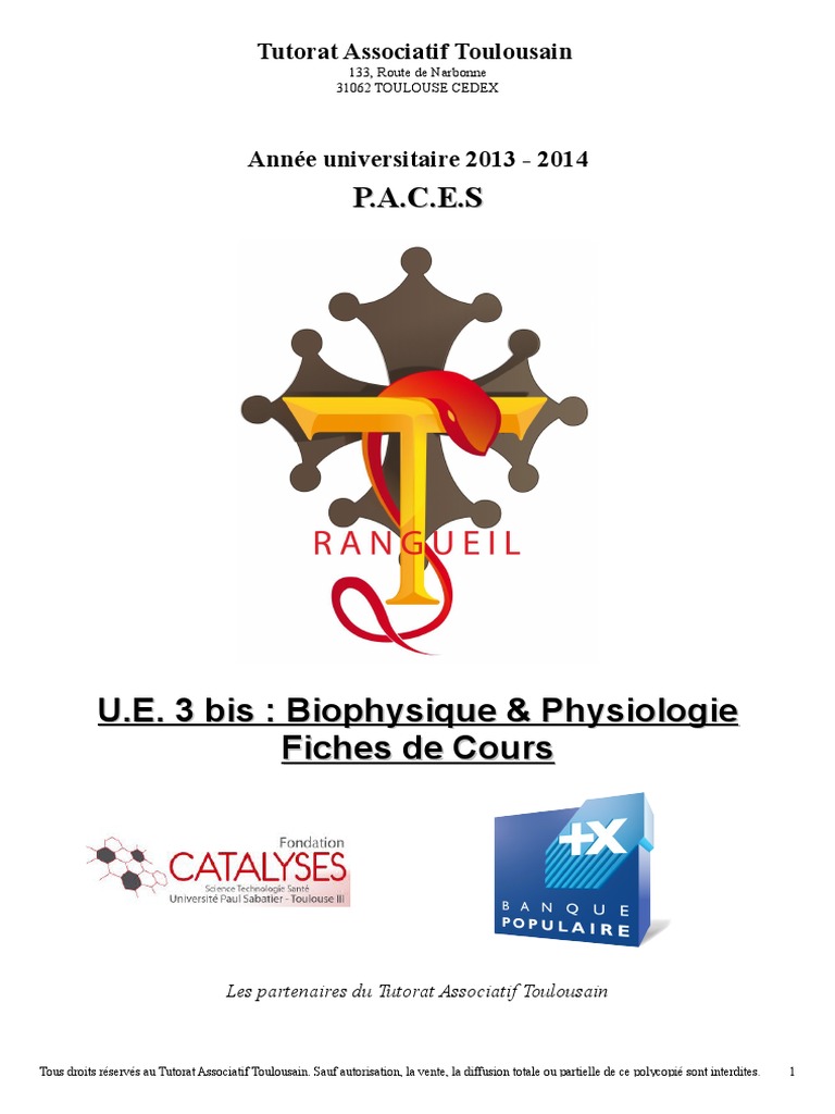 Biophysique & Physiologie Fiches de Cours (PDFDrive) | PDF