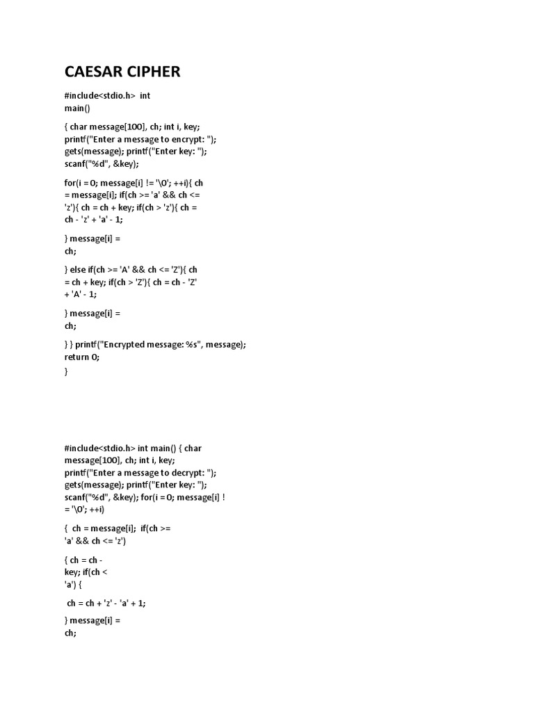 Caesar Cipher | PDF