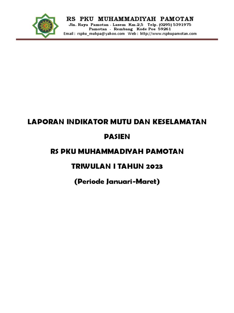Laporan Indikator Mutu Triwulan I Periode Jan-Maret 2023 | PDF