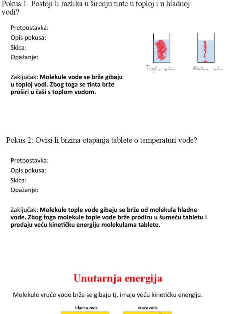 Unutarnja En. I Toplinsko Širenje Tijela | PDF