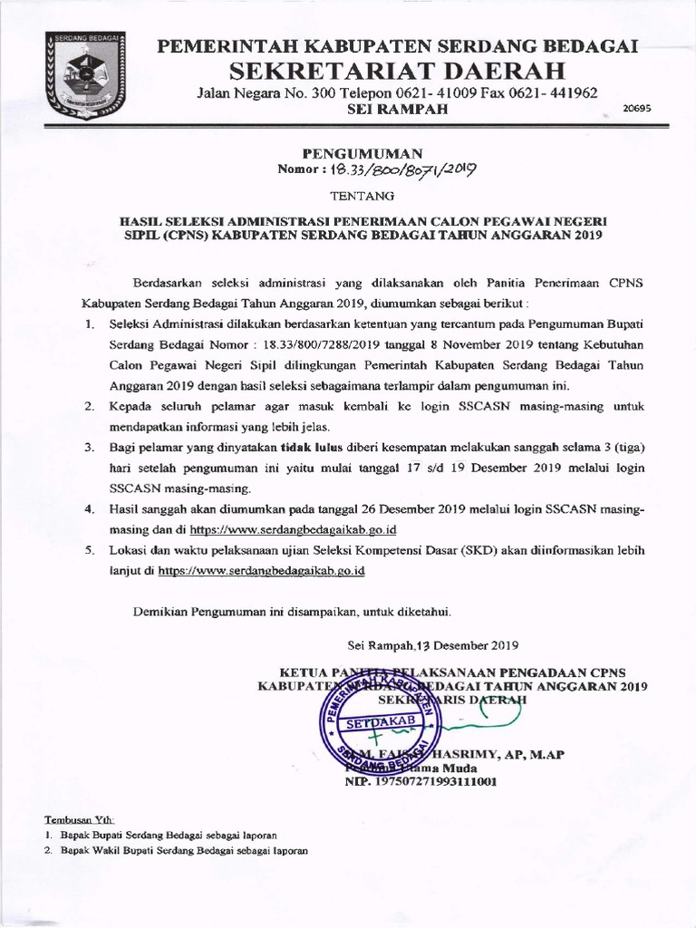 Pengumuman Seleksi Berkas-Digabungkan | PDF