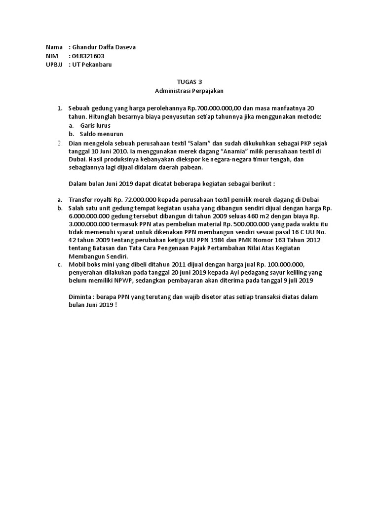 Tugas 3 Adm Pajak | PDF