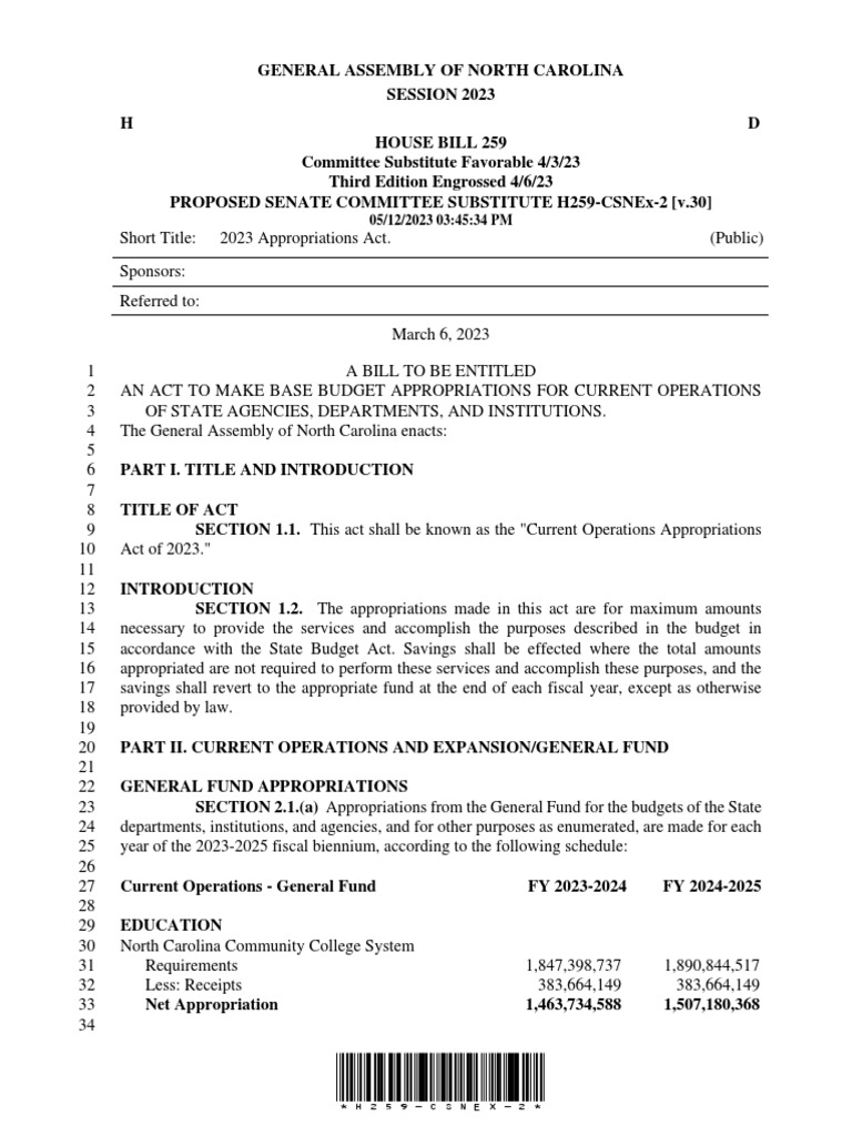 Senate Budget Bill | PDF