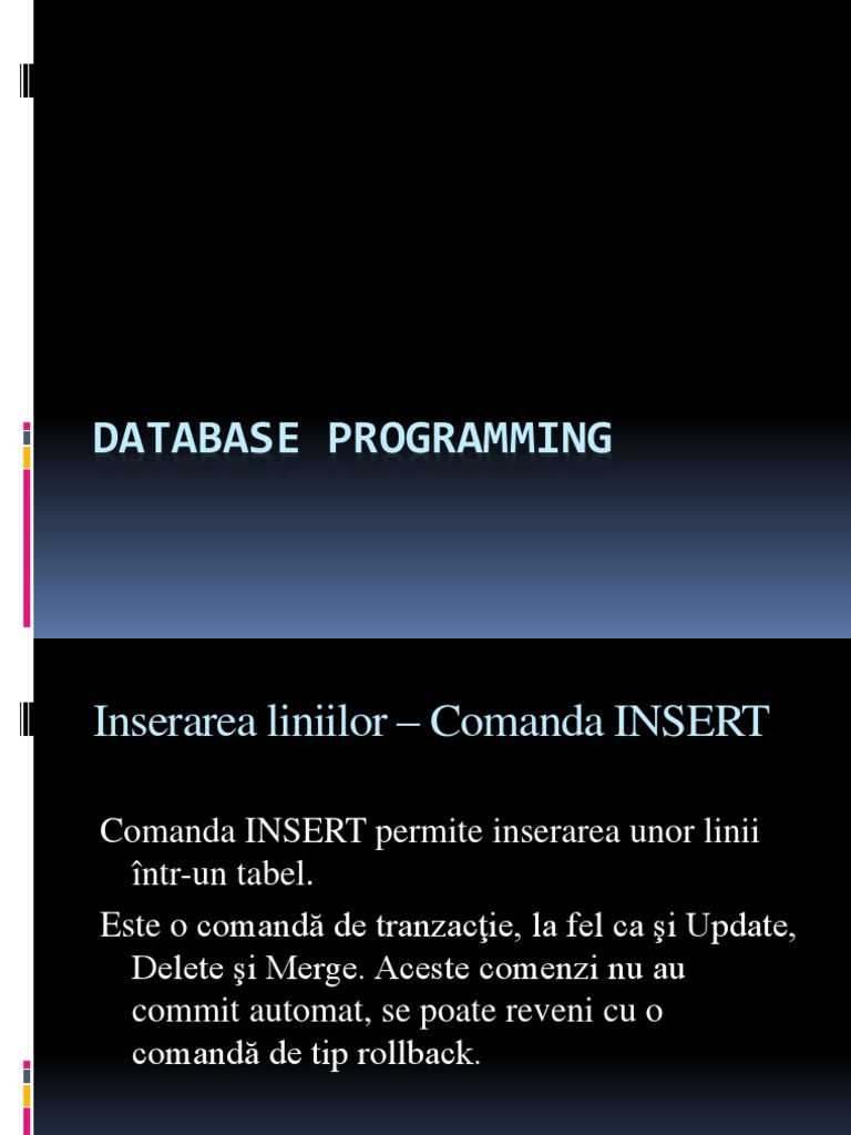 Comenzi SQL | PDF