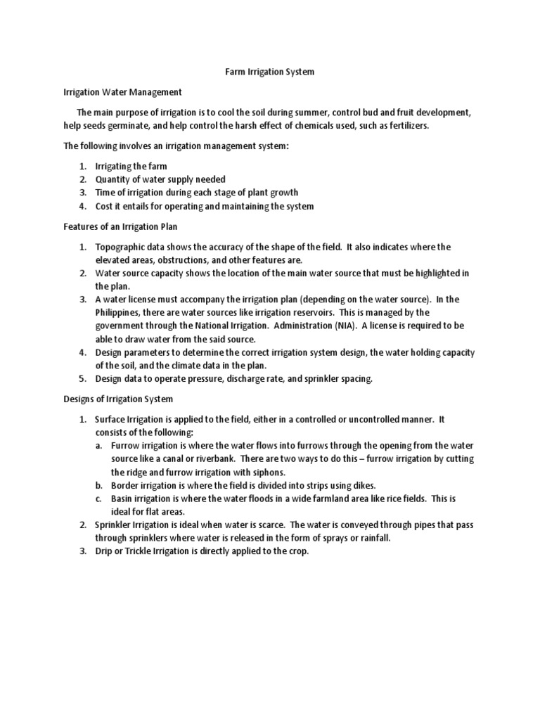 TLE 8 Farm Irrigation System | PDF