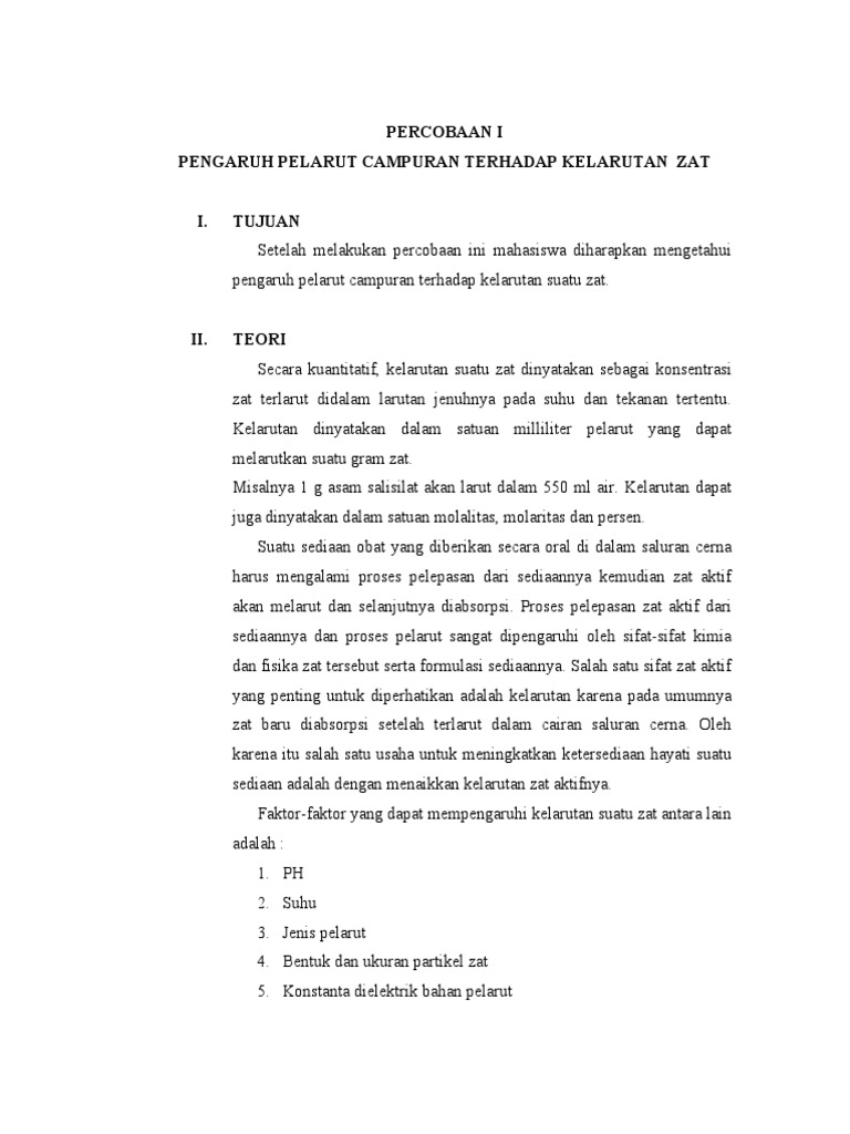 PERCOBAAN I Farfis | PDF