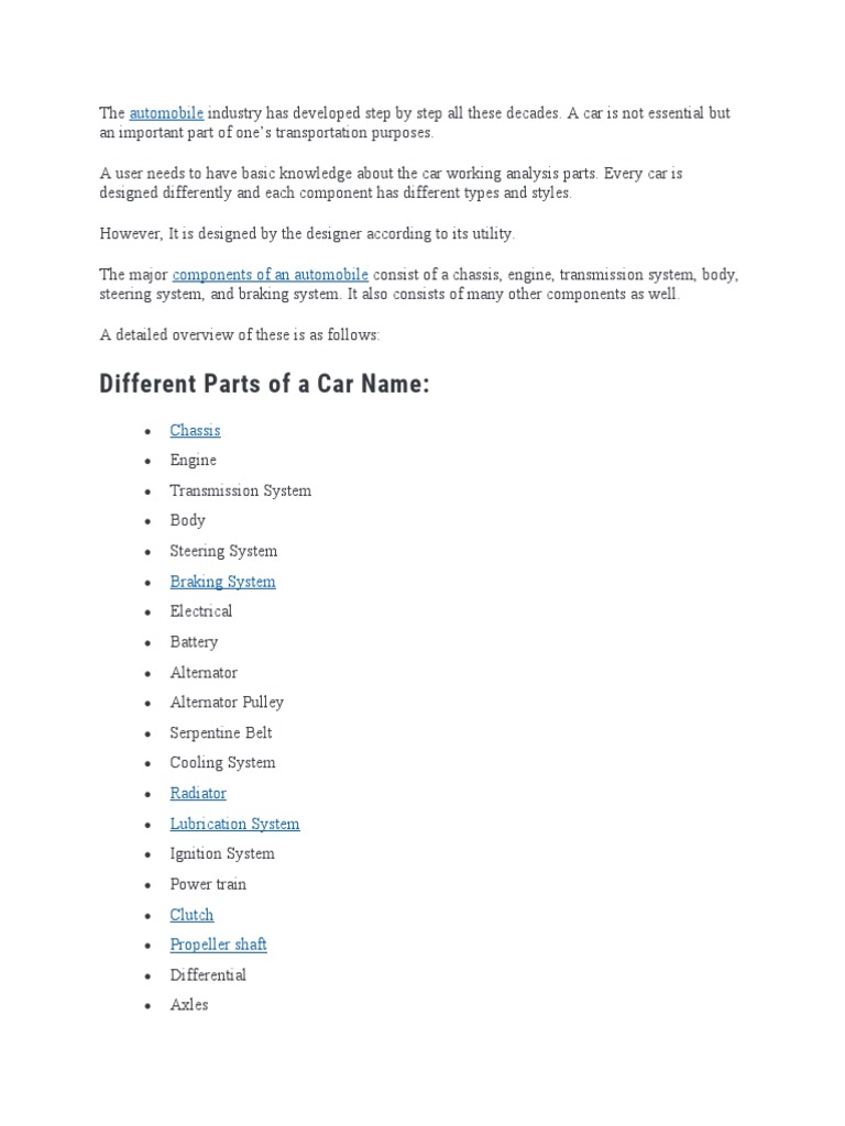 TLE 8 Parts of Vehicle | PDF