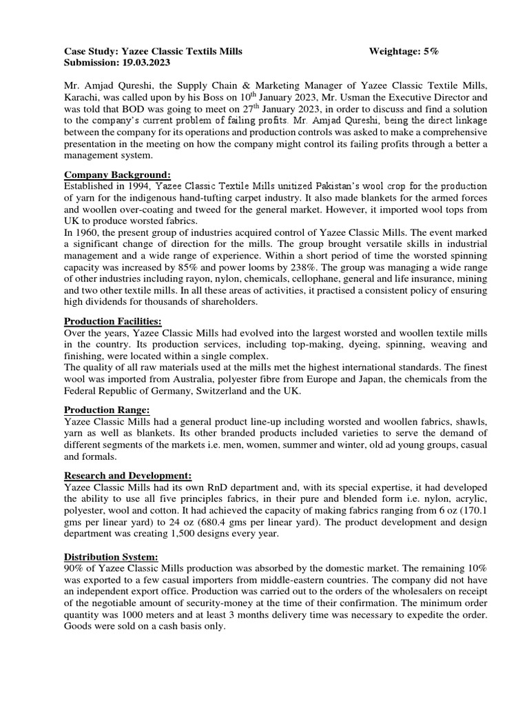 Case Study Assignment 1 14032023 012218am | PDF