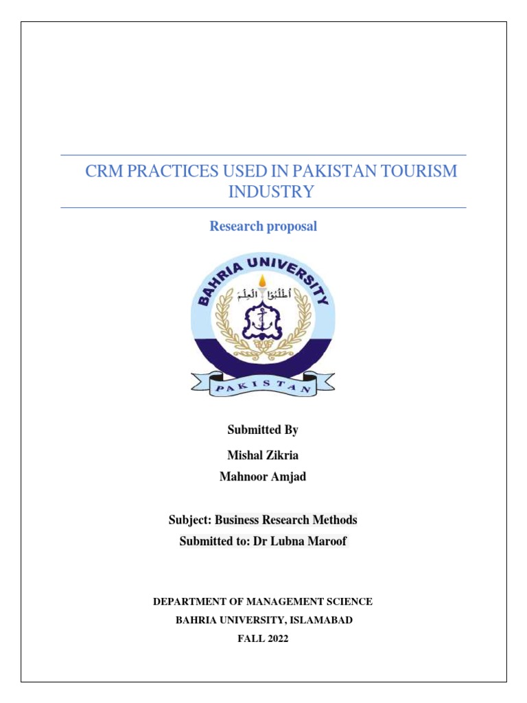 BRM Proposal (Mishal Zikria and Mahnoor Amjad) MS SCM 2 | PDF