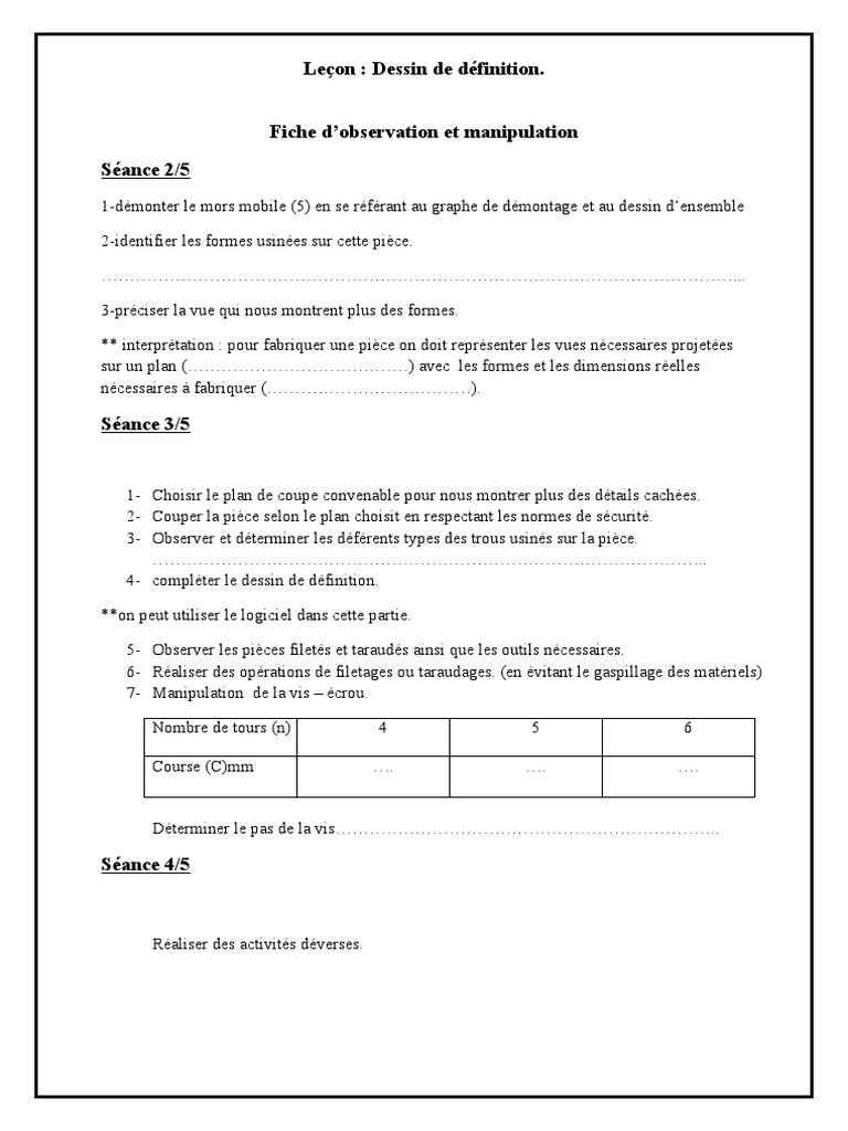 Fiche D'observation | PDF