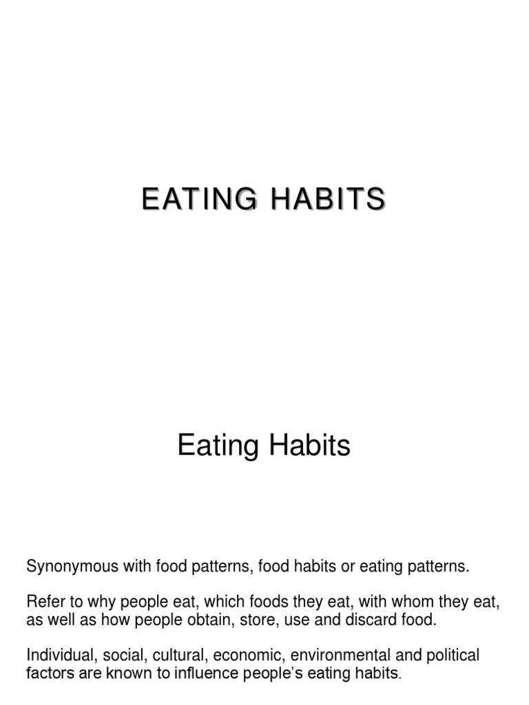 Factors Influencing Eating Habits: A Comprehensive Analysis of the ...