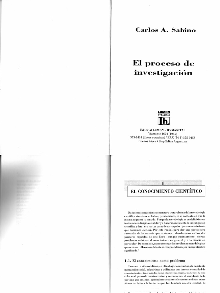 SABINO Carlos A.-Proceso de Investigación | PDF