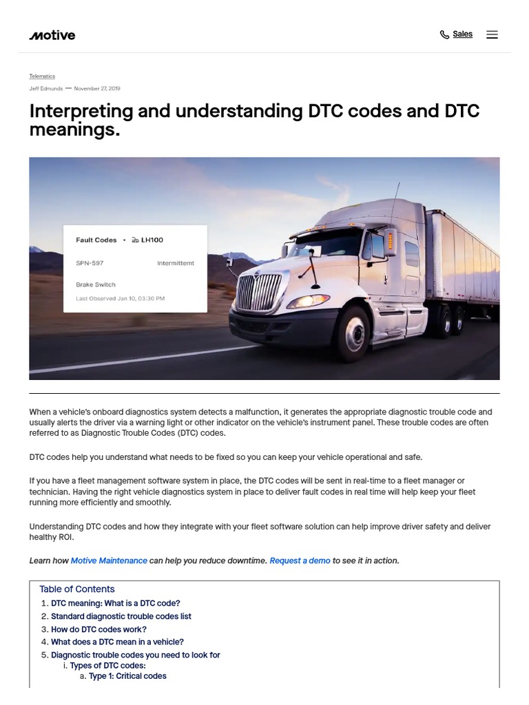 Understanding DTC Codes and DTC Meanings _ Motive | PDF
