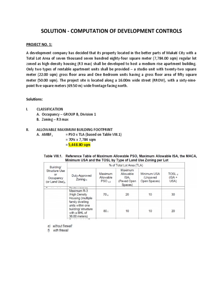 Development Controls Computation | PDF | Real Estate | Building Engineering