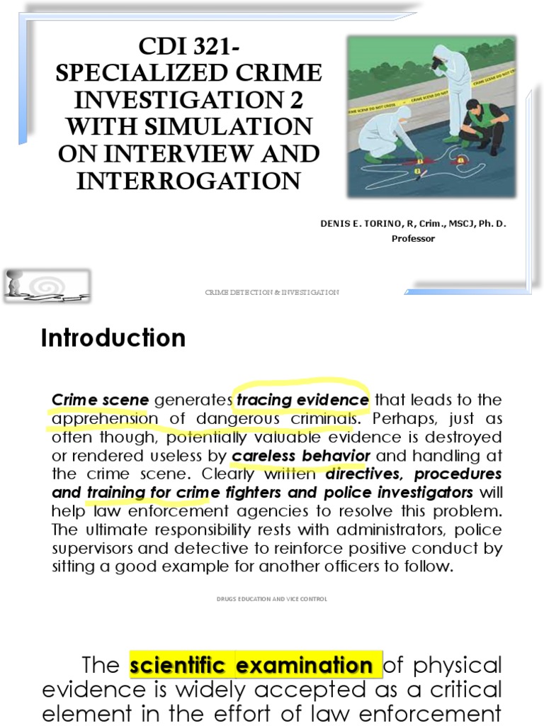 Cdi 321 Special Crime Investigation With Simulations On Interrogation and Interview | PDF ...