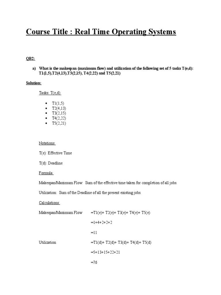 An Introduction to Real-Time Scheduling Analysis | PDF