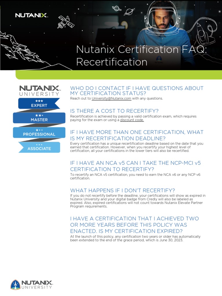 Nutanix Recertification FAQ | PDF