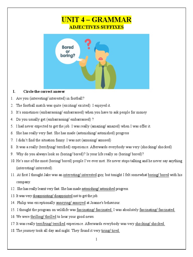 E10 - U4 - Practice Adjectives | PDF