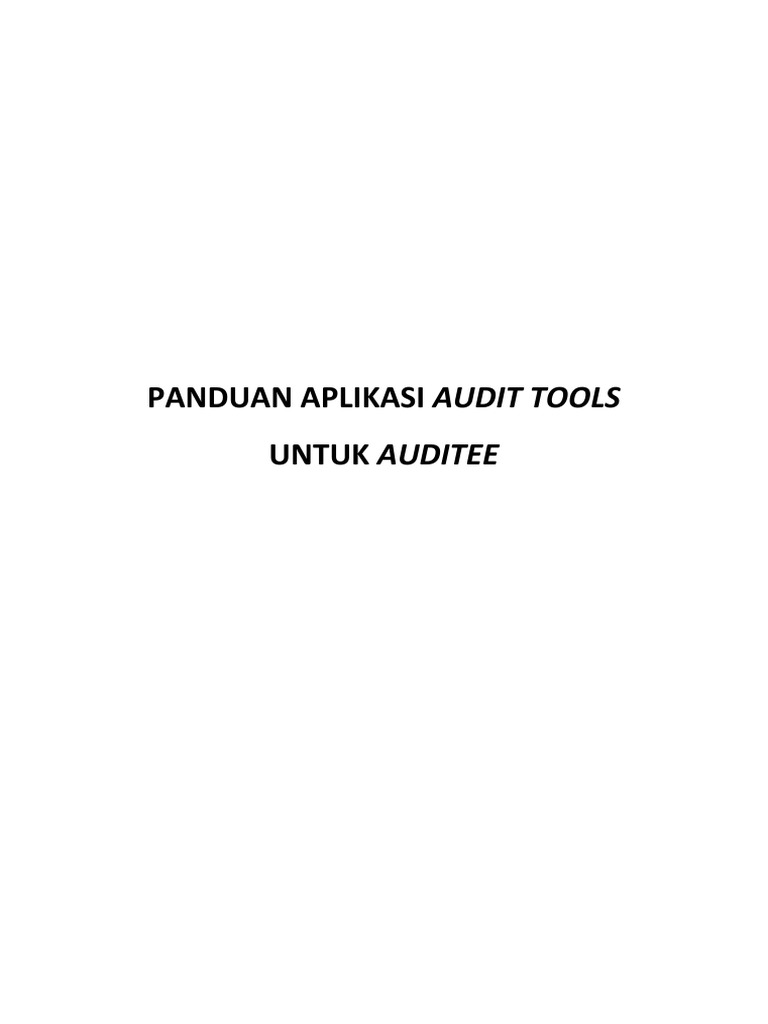 Panduan Aplikasi Audit Tools SPBE | PDF