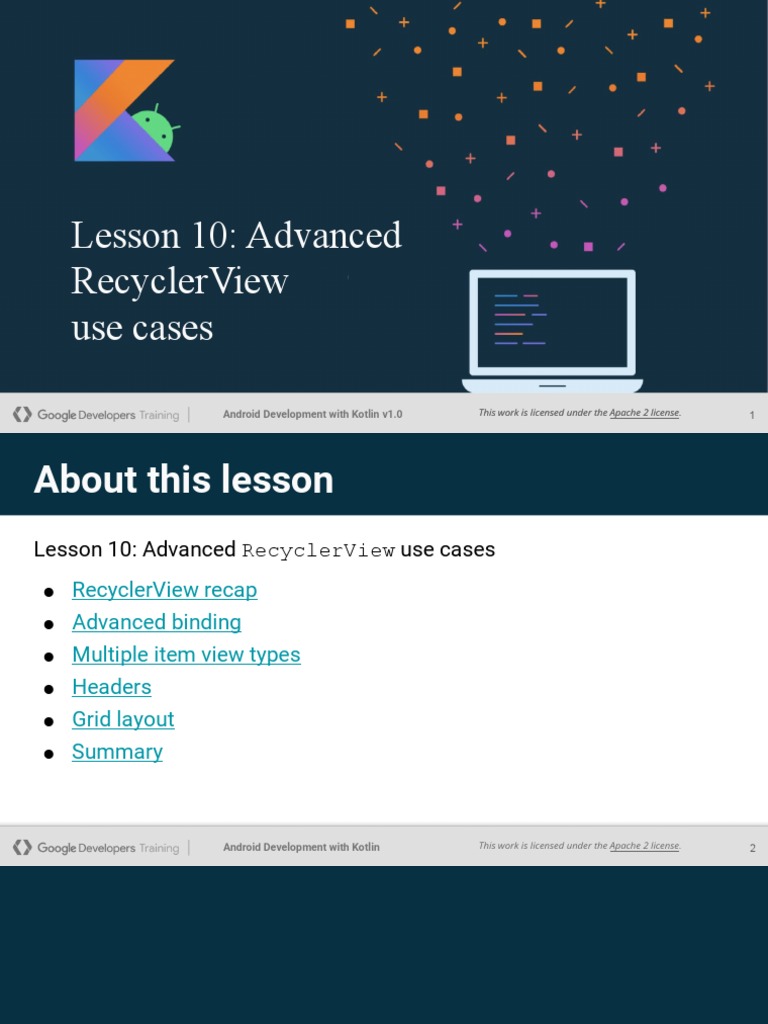 Lesson 10 Advanced RecyclerView Use Cases | Download Free PDF | Android ...