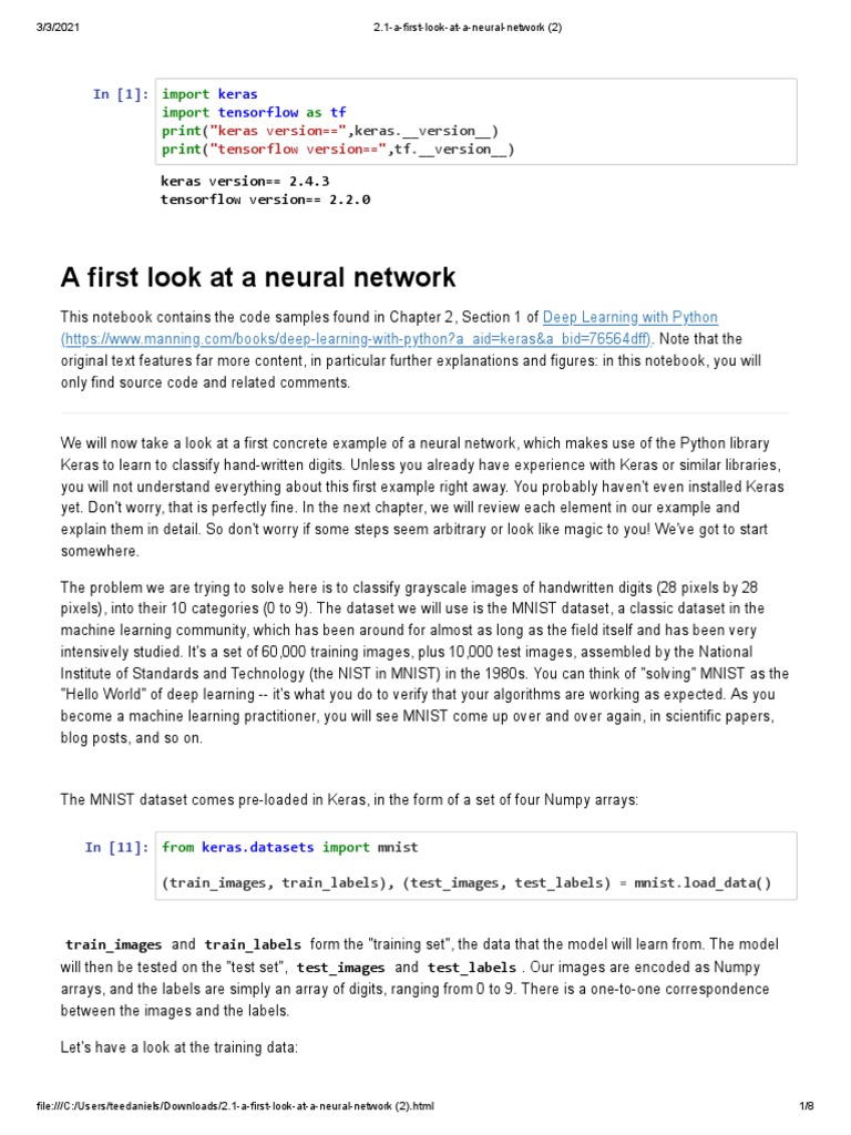 A First Look On Nueral Network | PDF