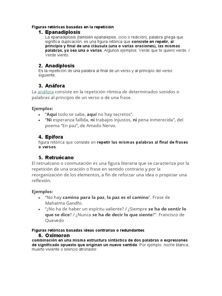 Figuras Retóricas y Ejemplos | PDF