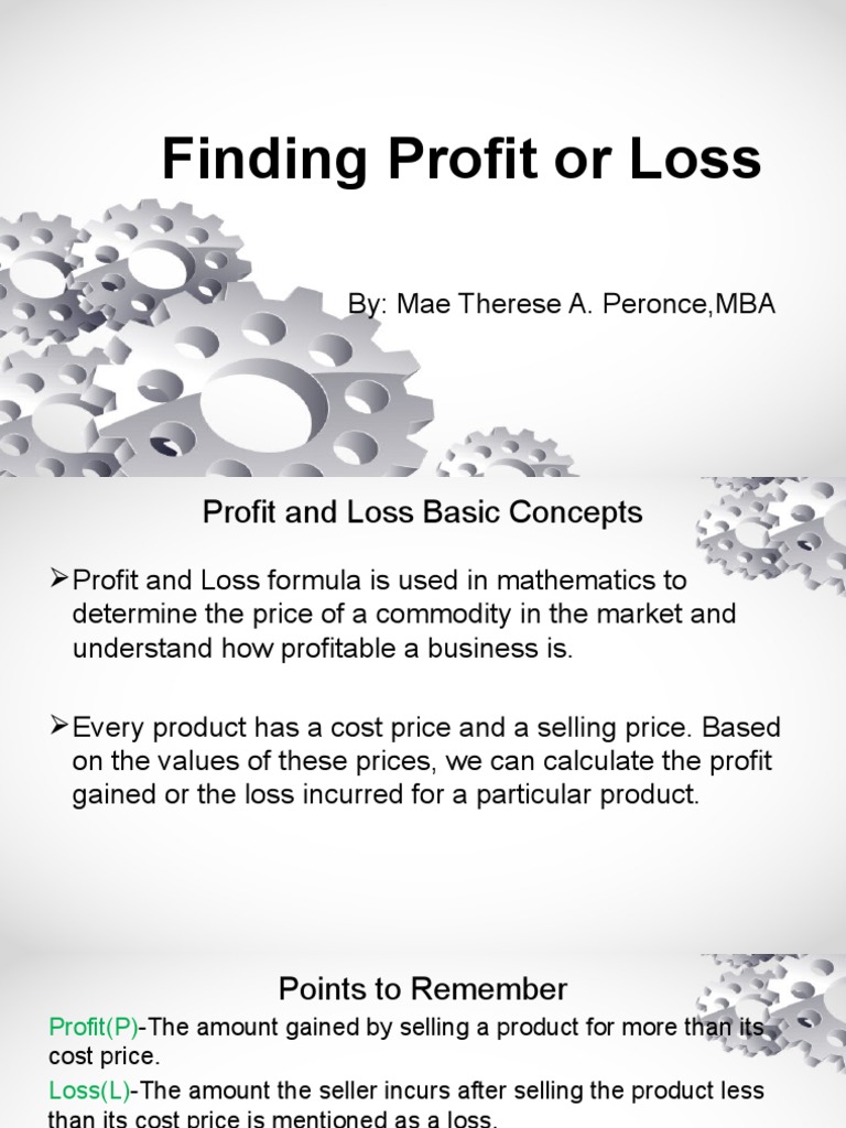Lesson 2.finding Profit or Loss | PDF