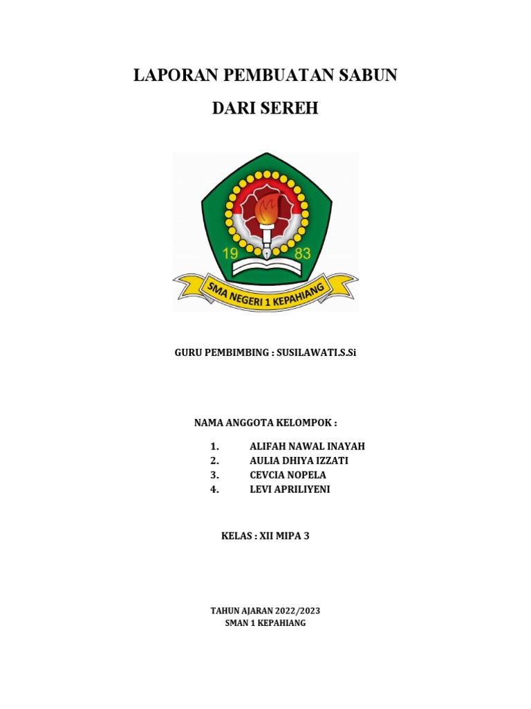 LAPORAN PEMBUATAN SABUN | PDF